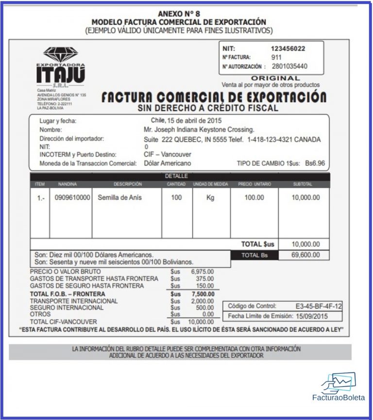 Ejemplo Factura Comercial Internacional Pdf Transport - vrogue.co